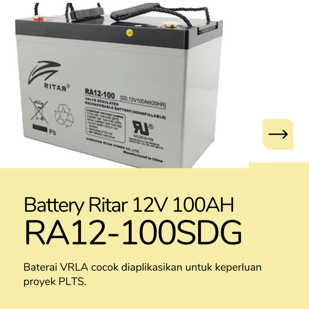 Distributor Baterai VRLA Ritar 12V 100Ah (RA12-100SDG) | Distributor Baterai UPS, Rectifier ...
